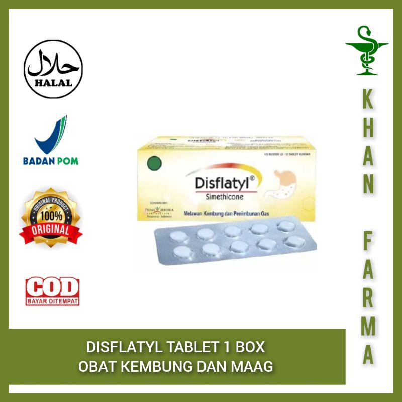 Jual DISFLATYL TABLET KUNYAH OBAT MAAG DAN KEMBUNG ANAK DAN DEWASA 1BOX ...