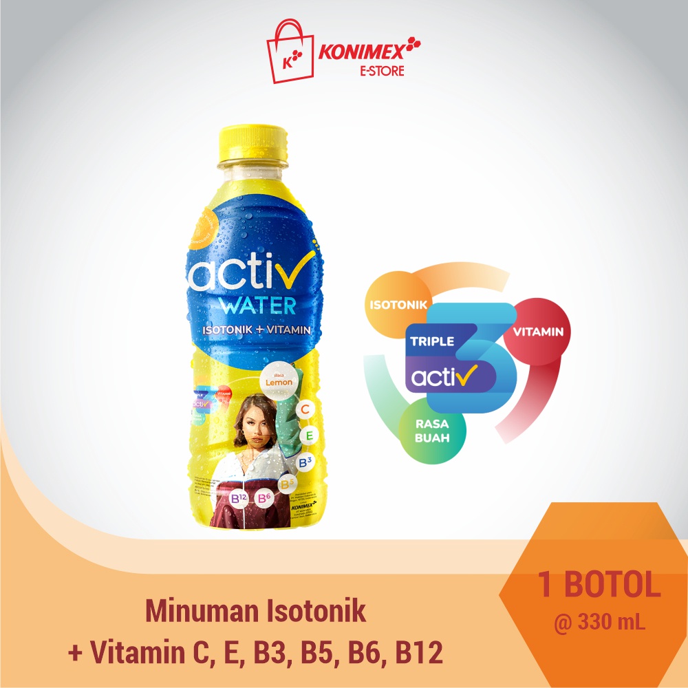 Jual Activ Water Lemon Minuman Isotonik+Multivitamin Botol 380 ml ...