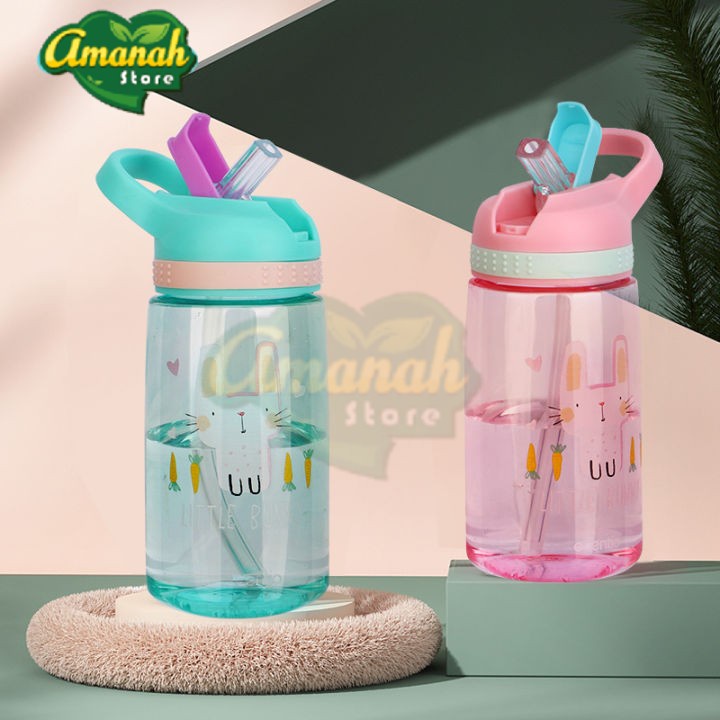 Jual ecentio Botol Minum Anak Portable Berbahan Plastik 450ml BPA Free | botol anak sekolah TK ...