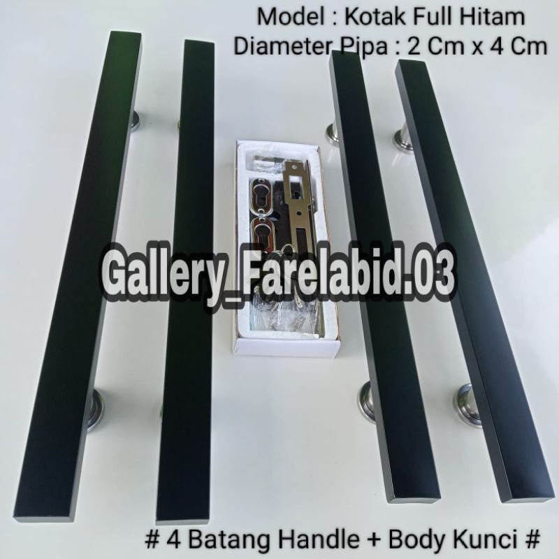 Jual 80 Cm Handle Pintu Rumah Stainless Steel Kotak Hitam Set Body ...