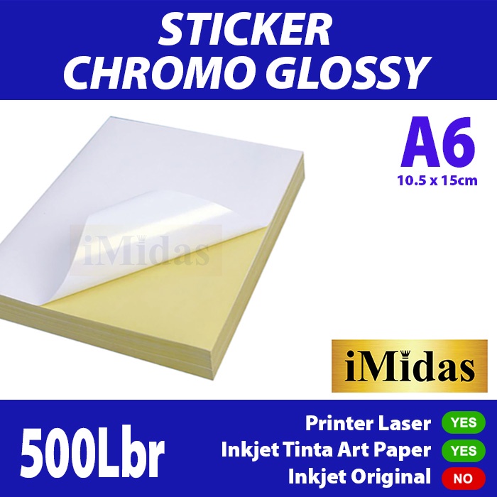 Jual Sticker Chromo A6 500lbr (1 Rim) / Kertas Sticker / Chromo Glossy ...