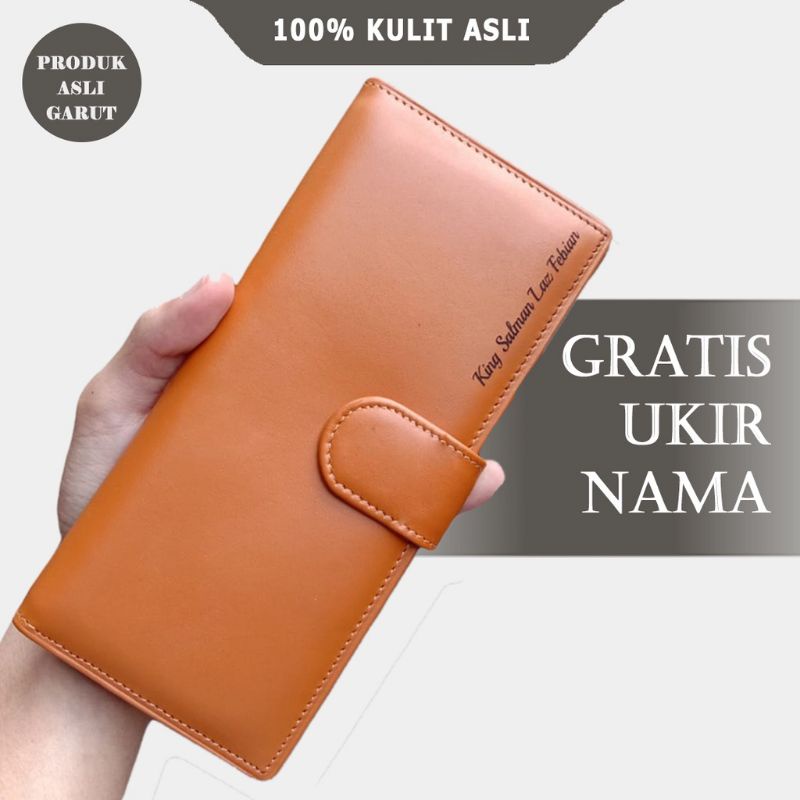 Jual Dompet Kulit Wanita Original Panjang Bisa Custom Nama Logo Foto ...