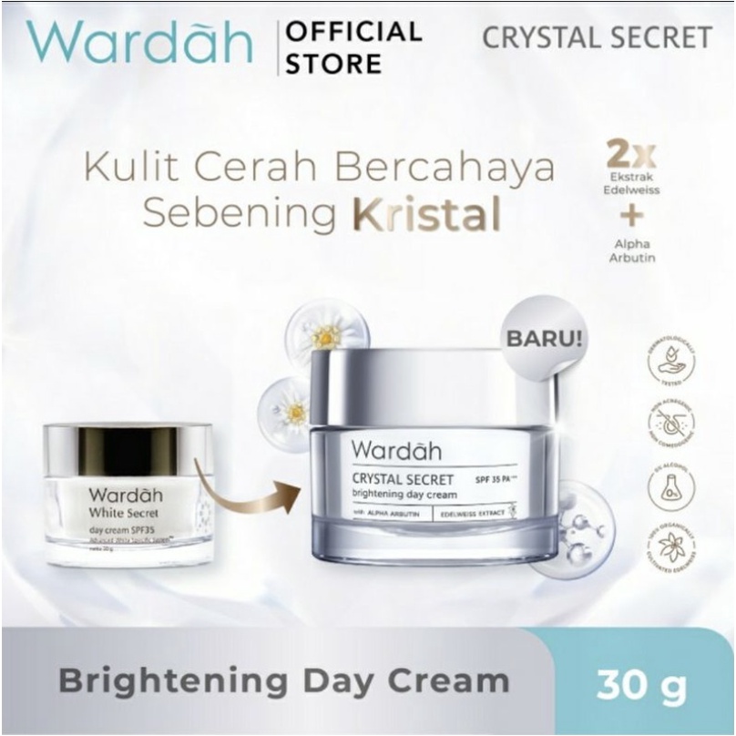 Jual WARDAH CRYSTAL SECRET BRIGHTENING DAY CREAM 30G | Shopee Indonesia