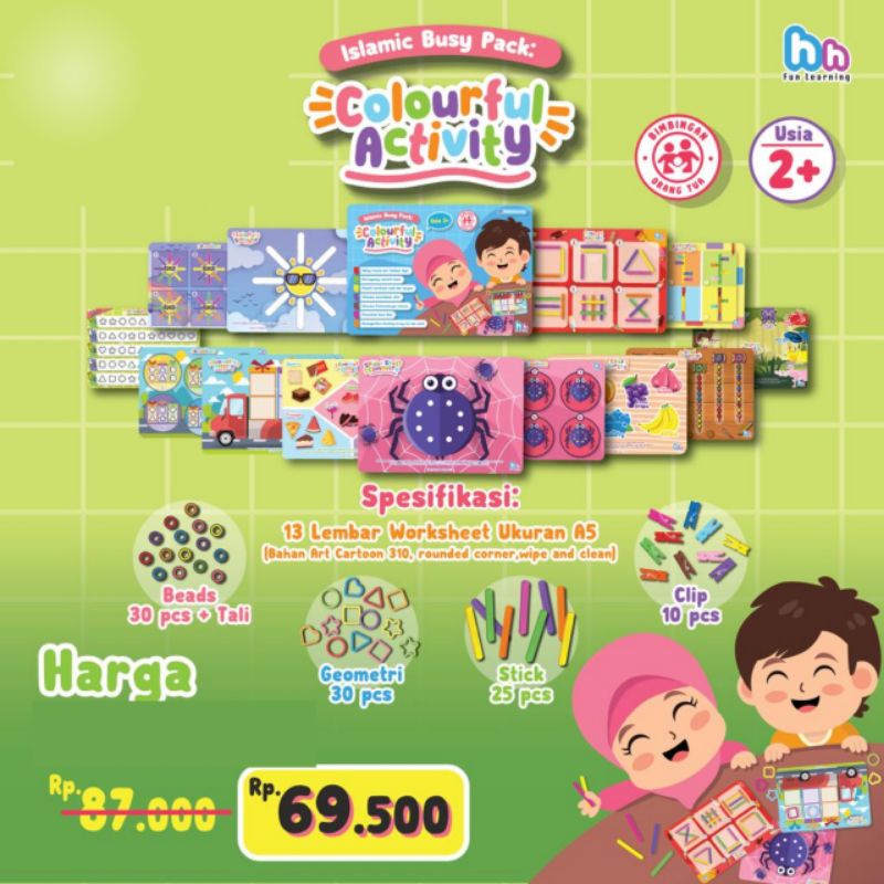Jual Mainan Edukasi Anak Balita Paud TK Islamic Busy Pack Colourful ...