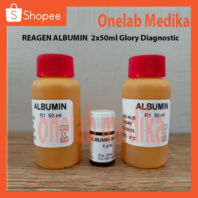 Jual Reagen Albumin 2x50ml Glory BCG Methode Pemeriksaan Albumin Darah Glory GD-ALB100 | Shopee ...