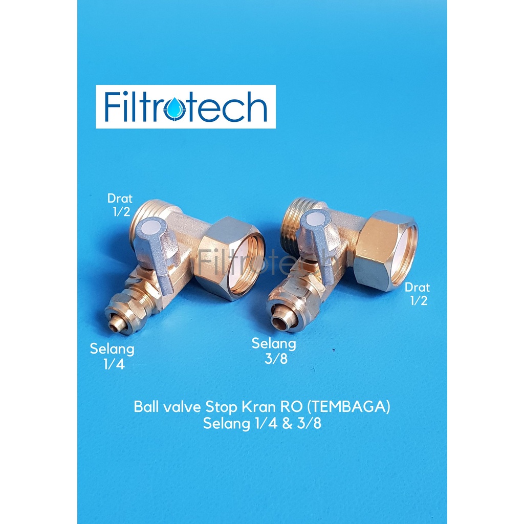 Jual Stop kran RO Stop Kran air Input Reverse Osmosis Tembaga Asli ...