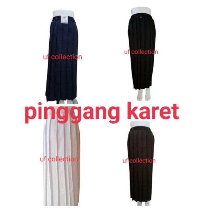 Jual ROK SERAGAM SEKOLAH REMPEL ATAS PANJANG PAKAI KARET Rempel Full ...