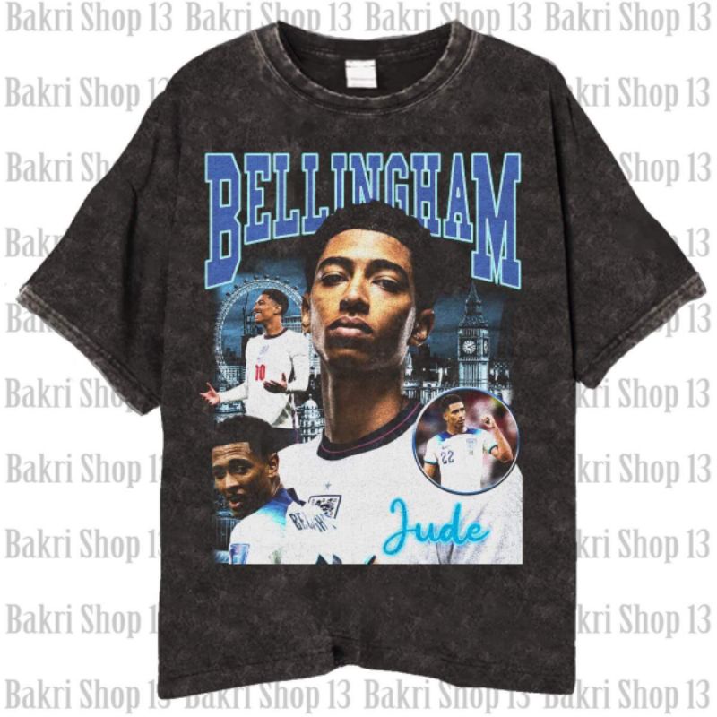 Jual Inggris Jude BELLINGHAM T-shirt/Kaos Bola Vintage Wash England ...