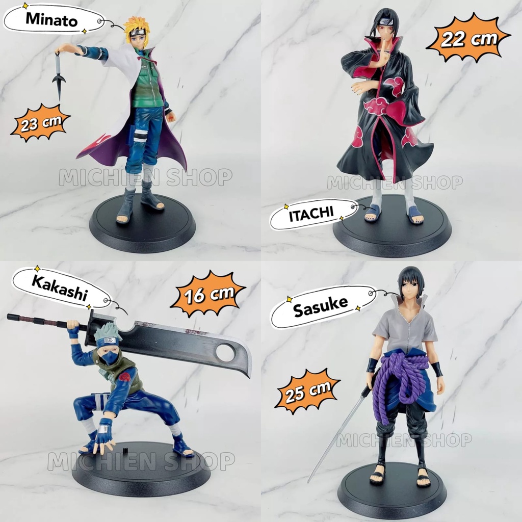 Jual ACTION FIGURE NARUTO SASUKE KAKASHI ITACHI TOPPER CAKE MAINAN ...