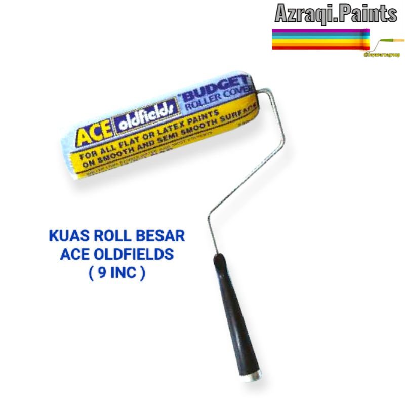 Jual KUAS ROLL BESAR ( 9 INC ) ACE OLDFIELDS BIRU + GAGANG | Shopee ...