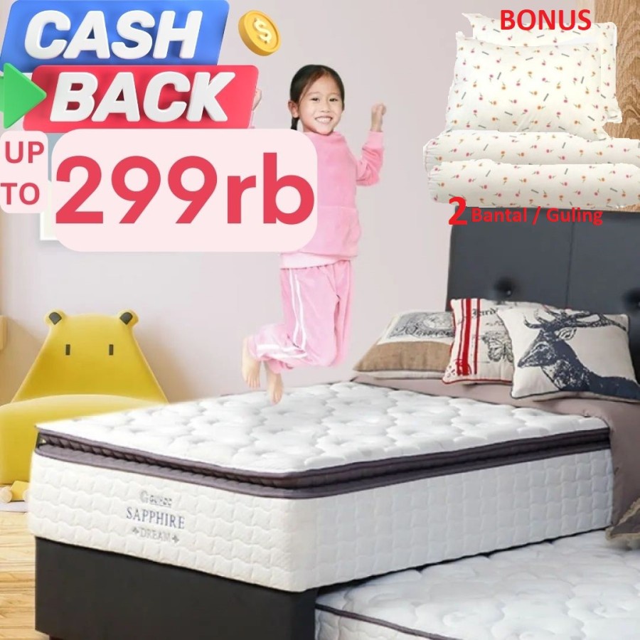 Jual Guhdo Sapphire Dream 2 in 1 - FULLSET Bravo 2IN1 SPRING BED SET 90X200 100X200 120X200 ...