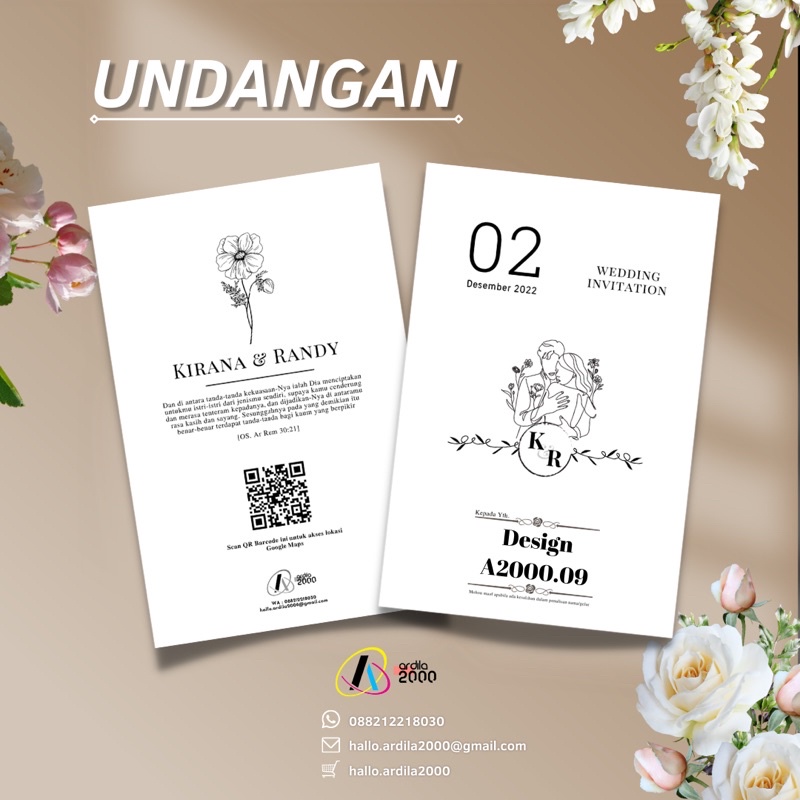 Jual Undangan Rustik Aestetuc Elegan - Undangan Murah undangan Custom ...