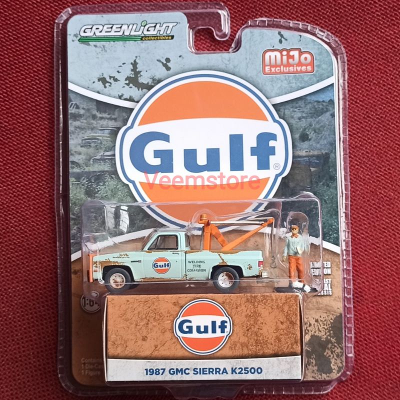 Jual Die Cast 1:64 Tow Truck GMC Sierra K2500 + Figure [GULF EDiTiON ...