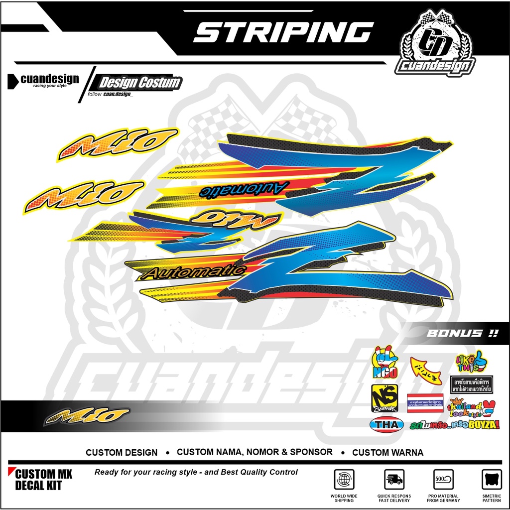 Jual STIKER STRIPING MIO Z KUNING OLD SMILE STICKER STRIPING | Shopee ...