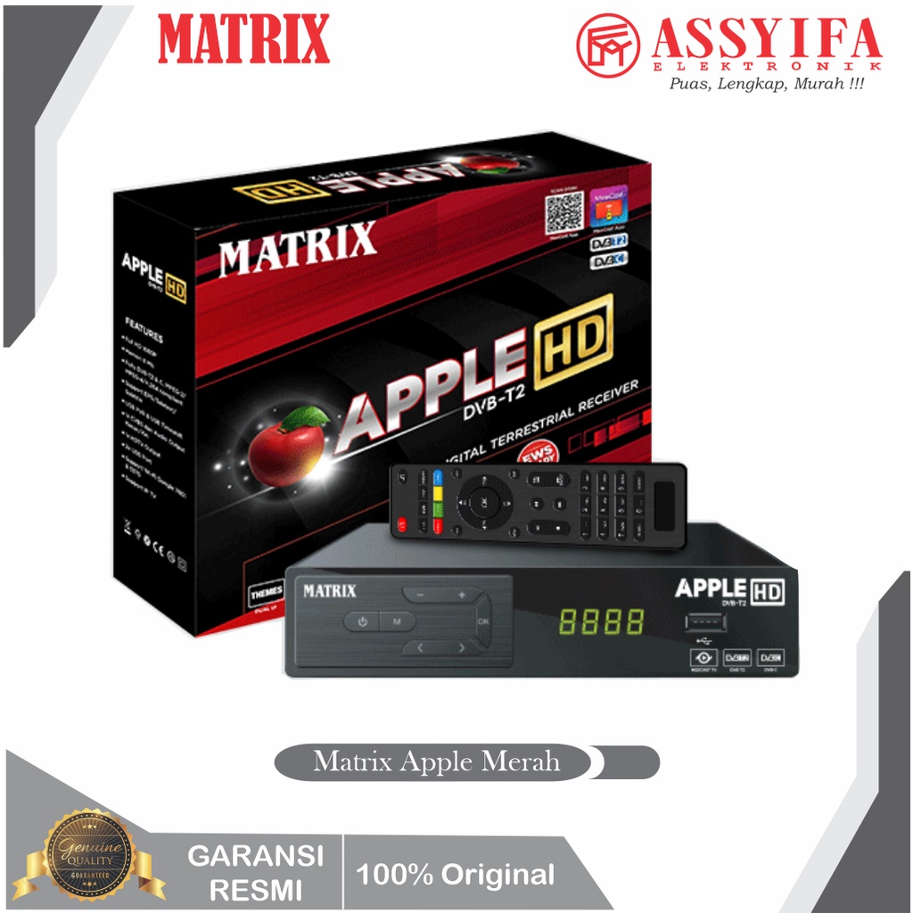 Jual SET TOP BOX MATRIX APPLE HD MERAH DVB-T2 | Shopee Indonesia