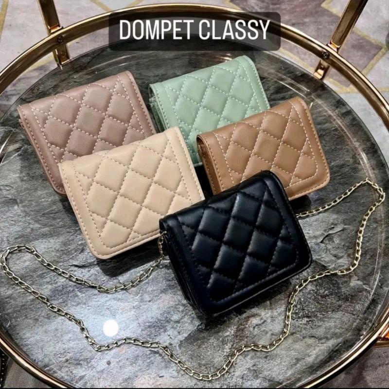 Jual DOMPET CLASSY WANITA / DOMPET SELEMPANG WANITA TALI RANTAI KARTU ...