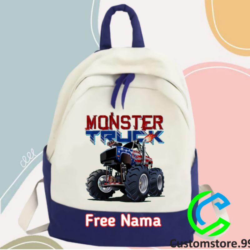 Jual TAS RANSEL ANAK MONSTER TRUCK TAS SEKOLAH FREE NAMA | Shopee Indonesia