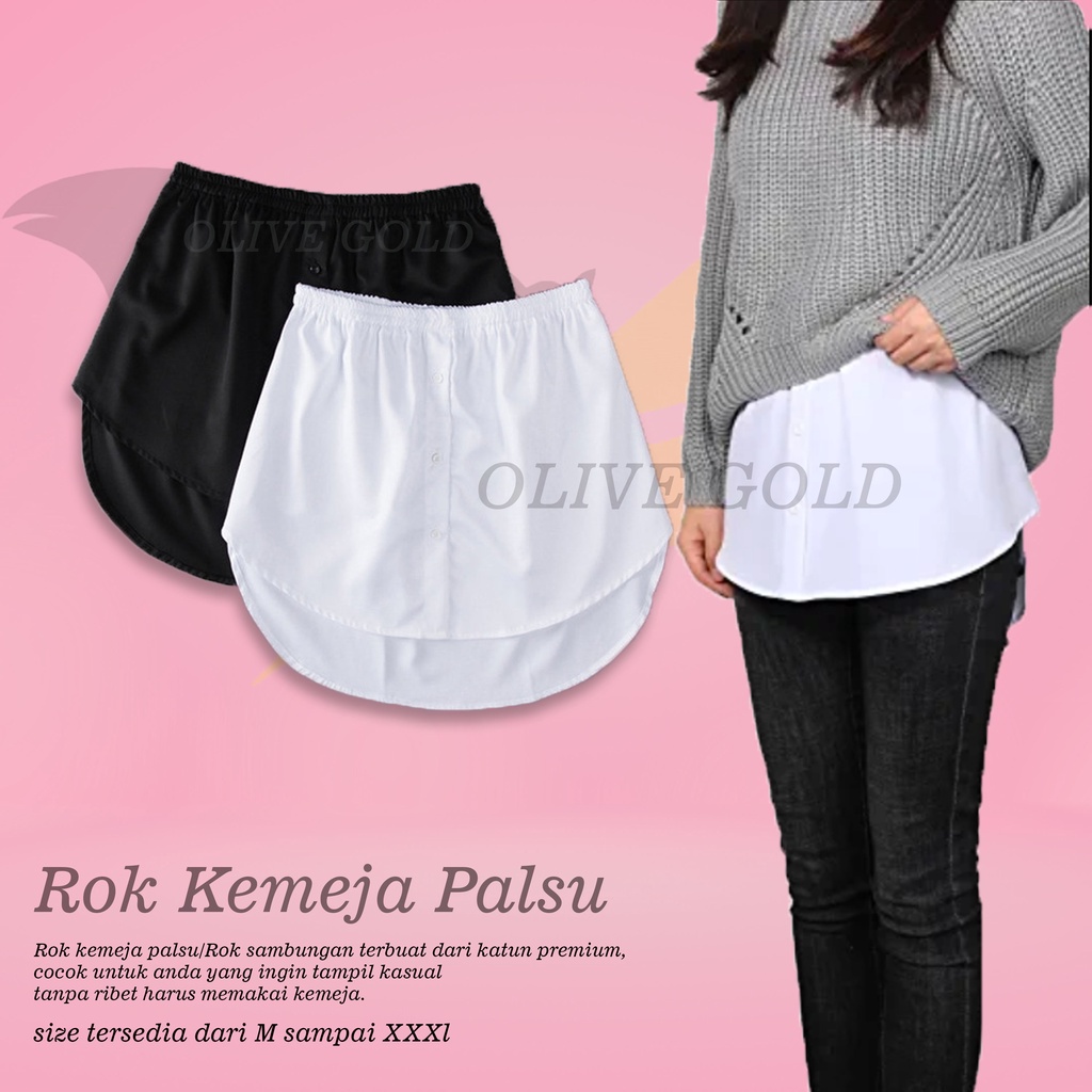 Jual Rok Kemeja Sambungan Muslimah Mini Plaid Rok Extender Rok Kemeja ...
