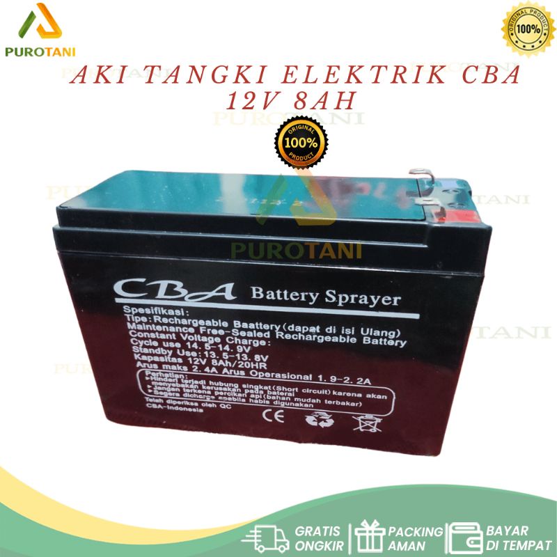 Jual CBA Battery Sprayer Aki kering Tangki Elektrik CBA 12V 8AH | Shopee Indonesia