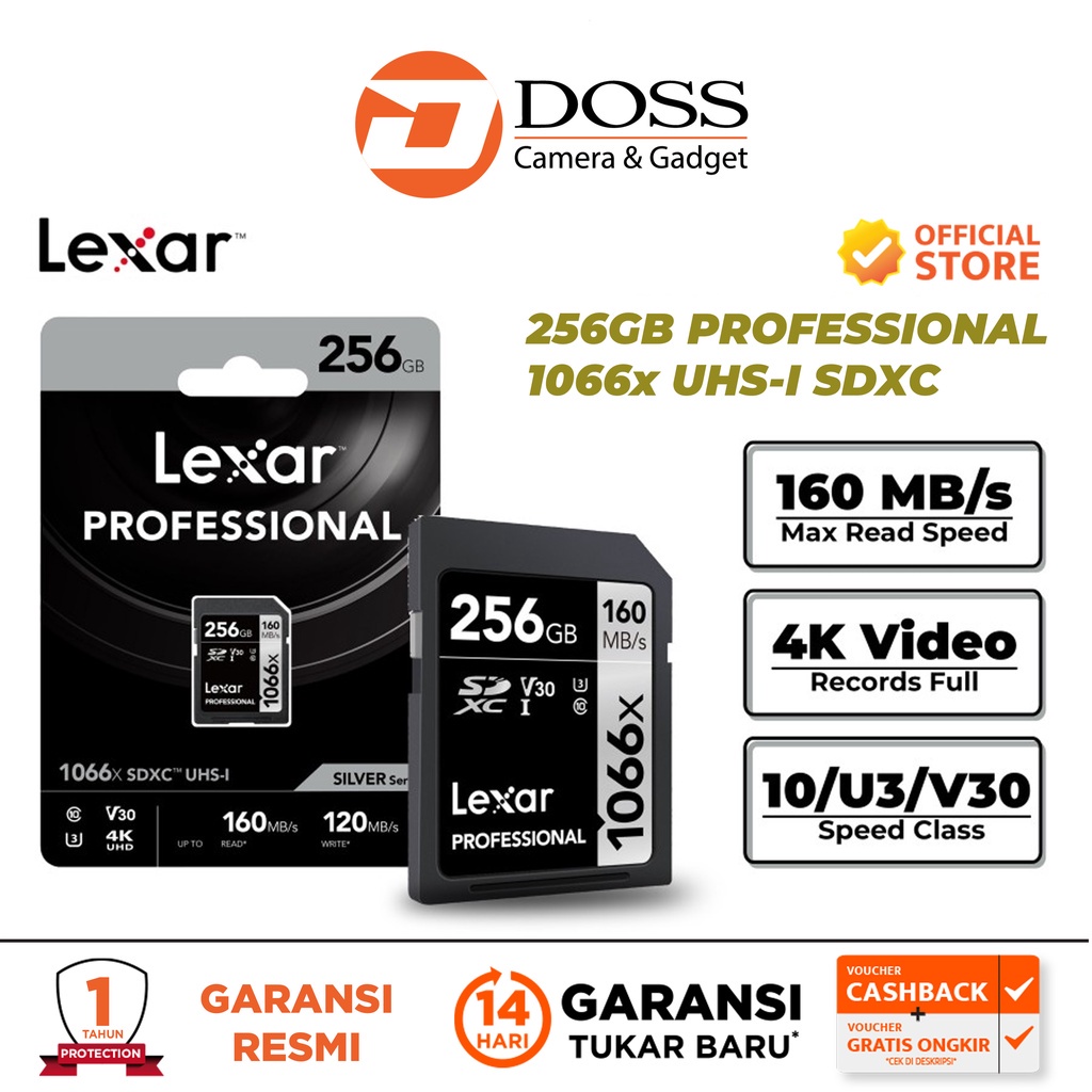 Jual Lexar 256GB Professional 1066x SDXC UHS-I Memory Card / SD Card ...