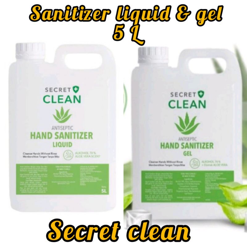 Jual sanitizer secret clean 5L gel dan liquid original | Shopee Indonesia