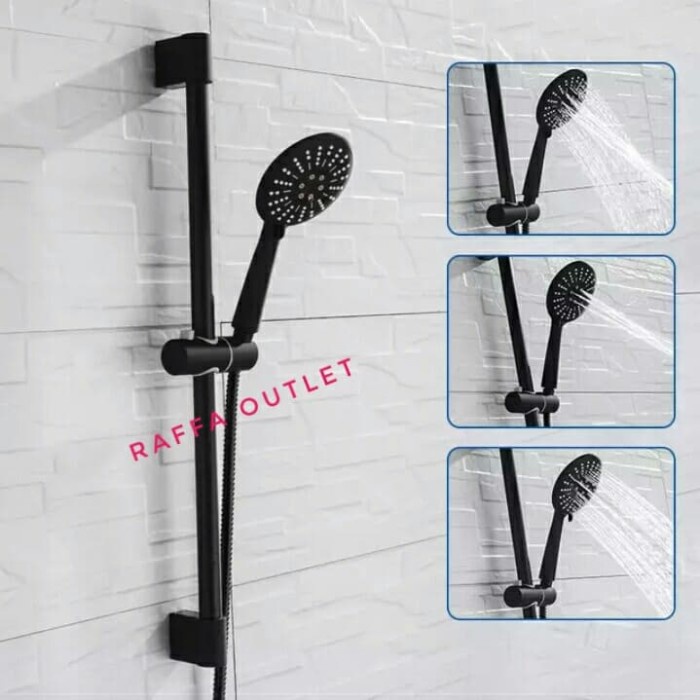 Jual Tiang Shower Tiang Stainless Hitam/Shower Set Mandi Fiorentino ...