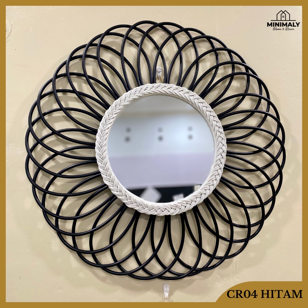 Jual MINIMALY Cermin Aesthetic Rotan Cermin Rotan Kaca Dinding Hiasan ...