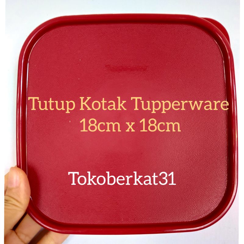 Jual TUTUP KOTAK TUPPERWARE UKURAN 18 CM X 18 CM WARNA MERAH ...