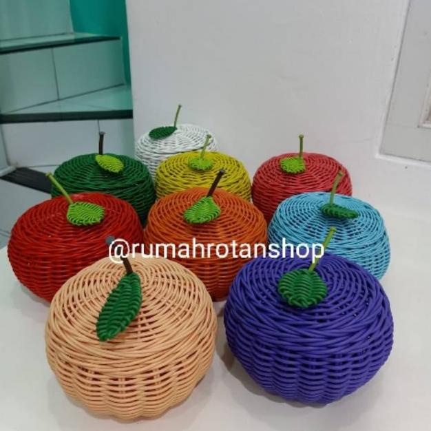 Jual Tempat permen bentuk apel rotan sintetis ukuran besar | Shopee ...