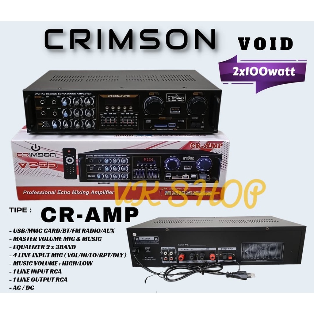 Jual AMPLIFIER CRIMSON CR AMP VOID CRIMSON CRAMP VOID ORIGINAL BT-USB | Shopee Indonesia