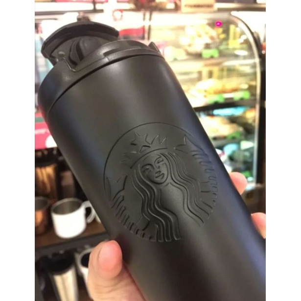 Jual Botol Minum/ Tumblr starbucks black matte troy siren Starbucks ...