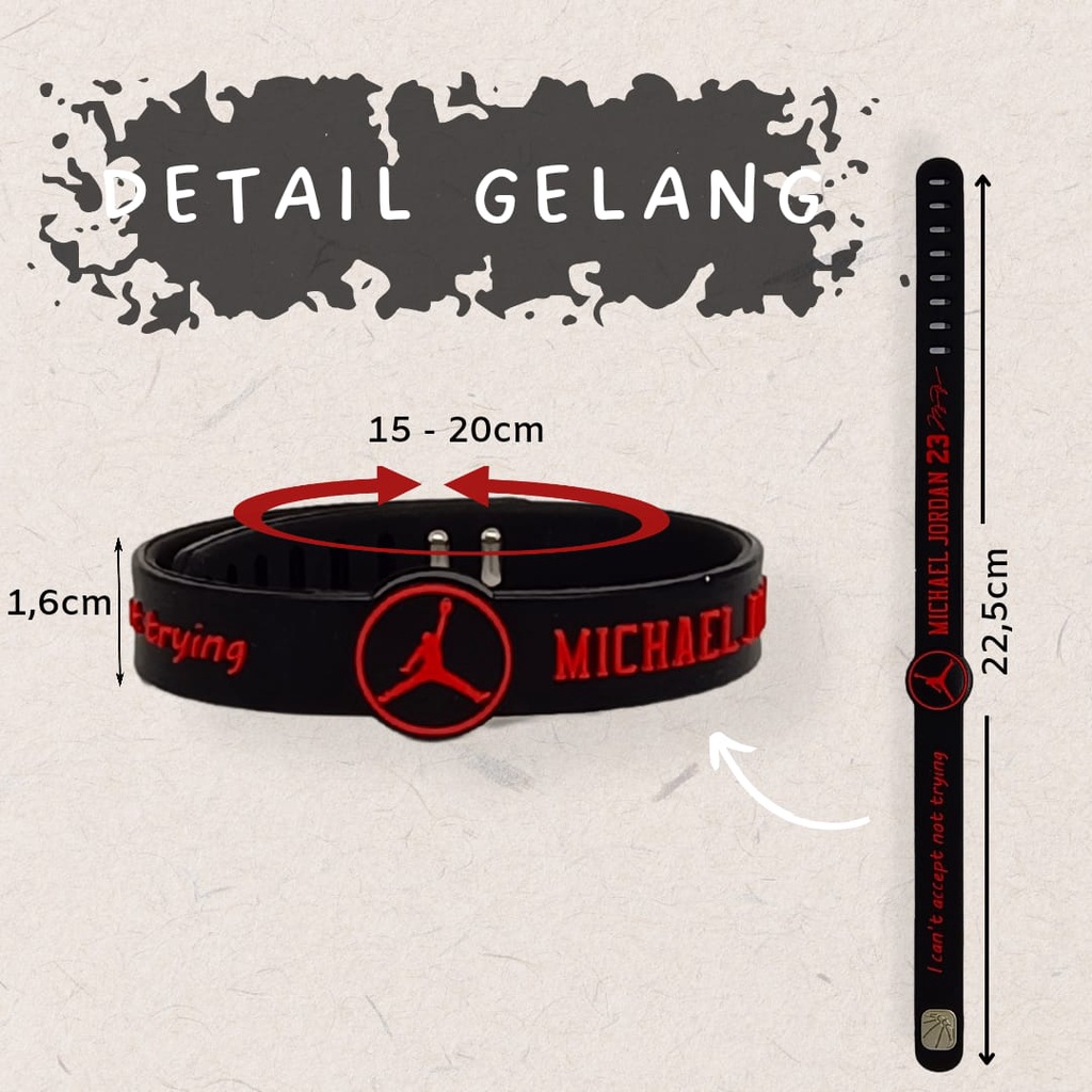Jual Gelang Karet Basket NBA MICHAEL JORDAN ORIGINAL Bracelet Rubber ...