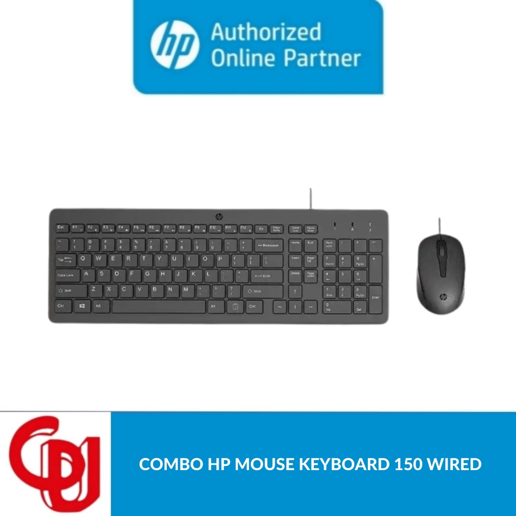 Jual HP 150 Wired Keyboard and Mouse Combo with Instant USB Plug | Shopee Indonesia