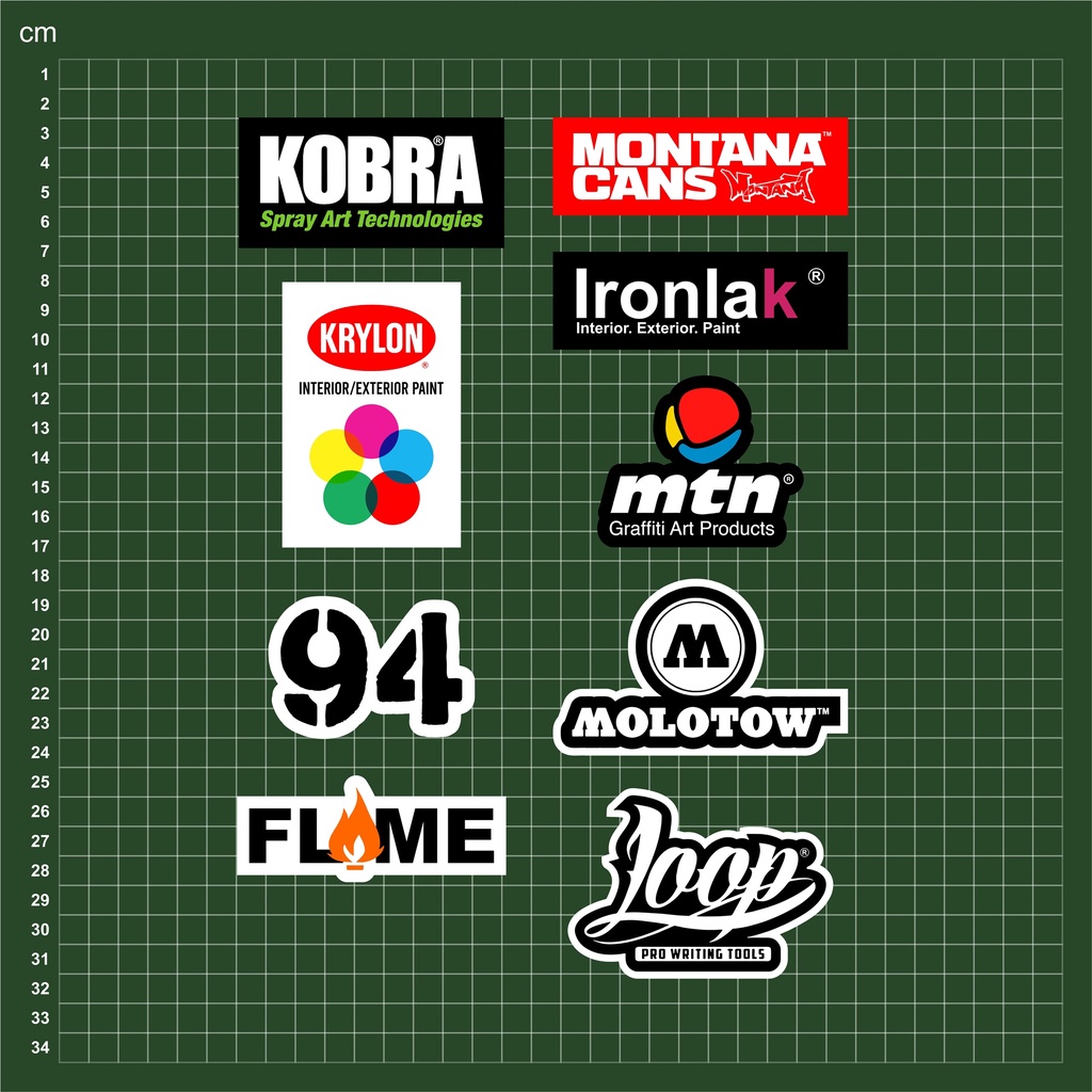 Jual aerosol paint sticker pack 9pcs l sticker graffiti montana ironlak ...