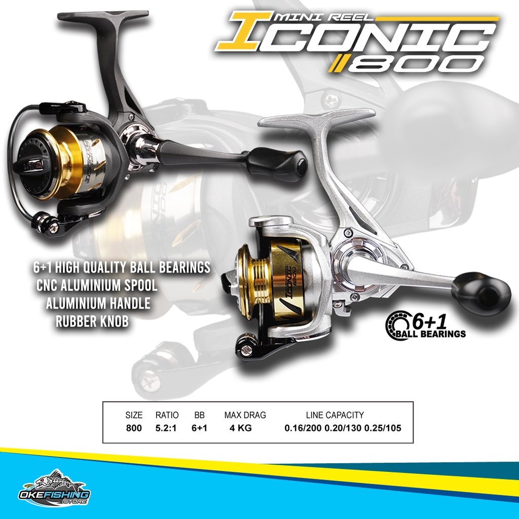 Jual Reel Pancing Versus Iconic 6BB One Way System Reel Mancing Ultra ...