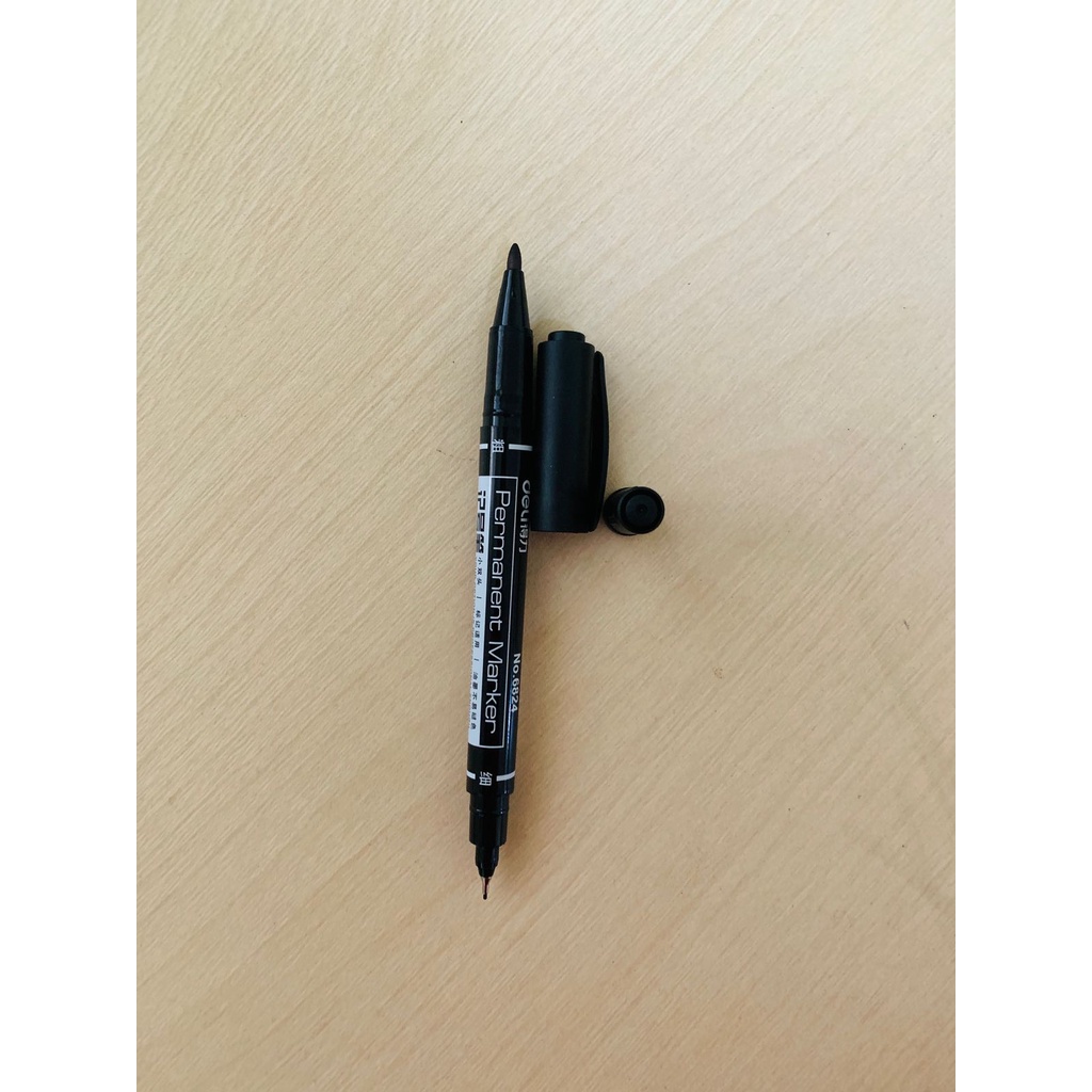 Jual Spidol DELI Permanent Marker 2 Sisi - 6824 - Hitam | Shopee Indonesia