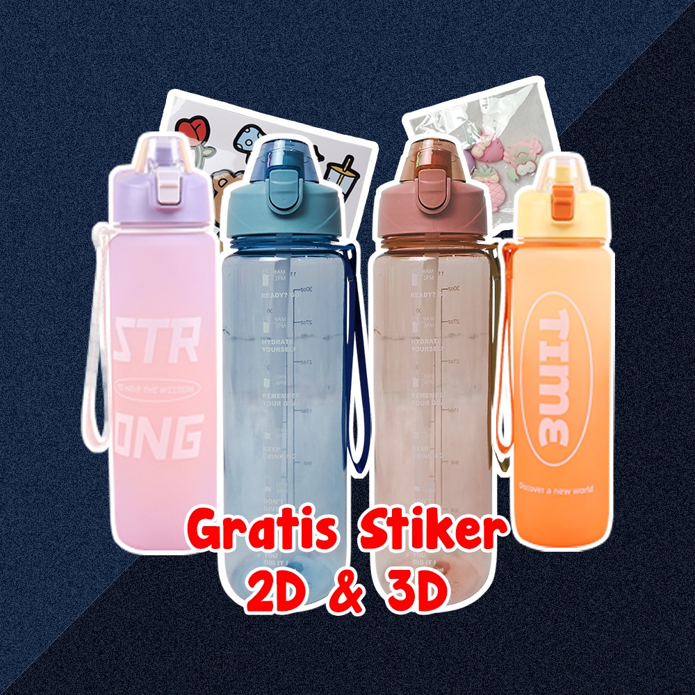 Jual Bottle Botol Minum Tumblr Air 1 Liter / Botol Motivasi dengan ...
