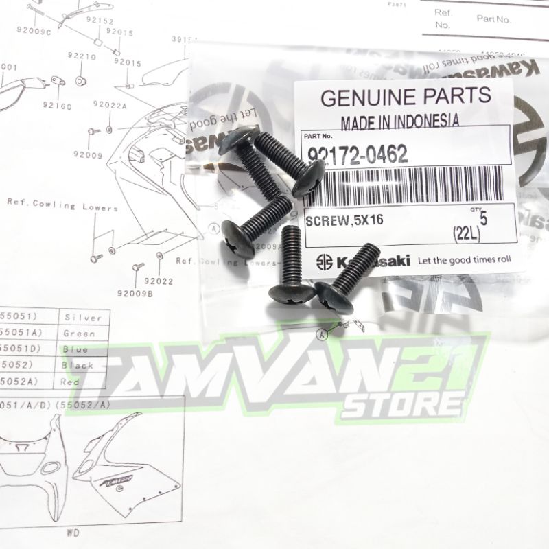 Jual BAUT VISOR FAIRING WINDSHIELD NINJA RR OLD NEW ORIGINAL 92172-0462 ...
