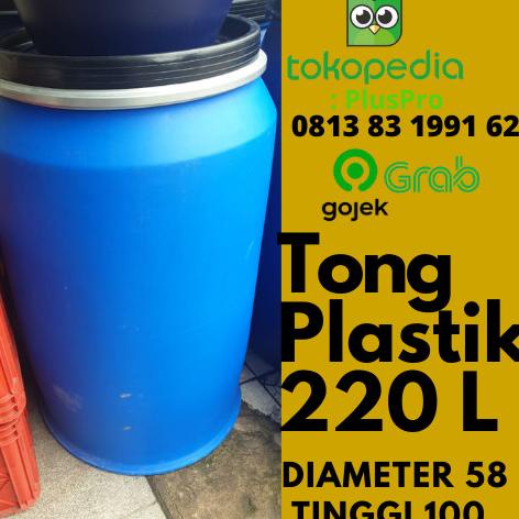 Jual Drum Plastik 200 L / Biru Tong Air Tempat Sampah Penyimpanan ...