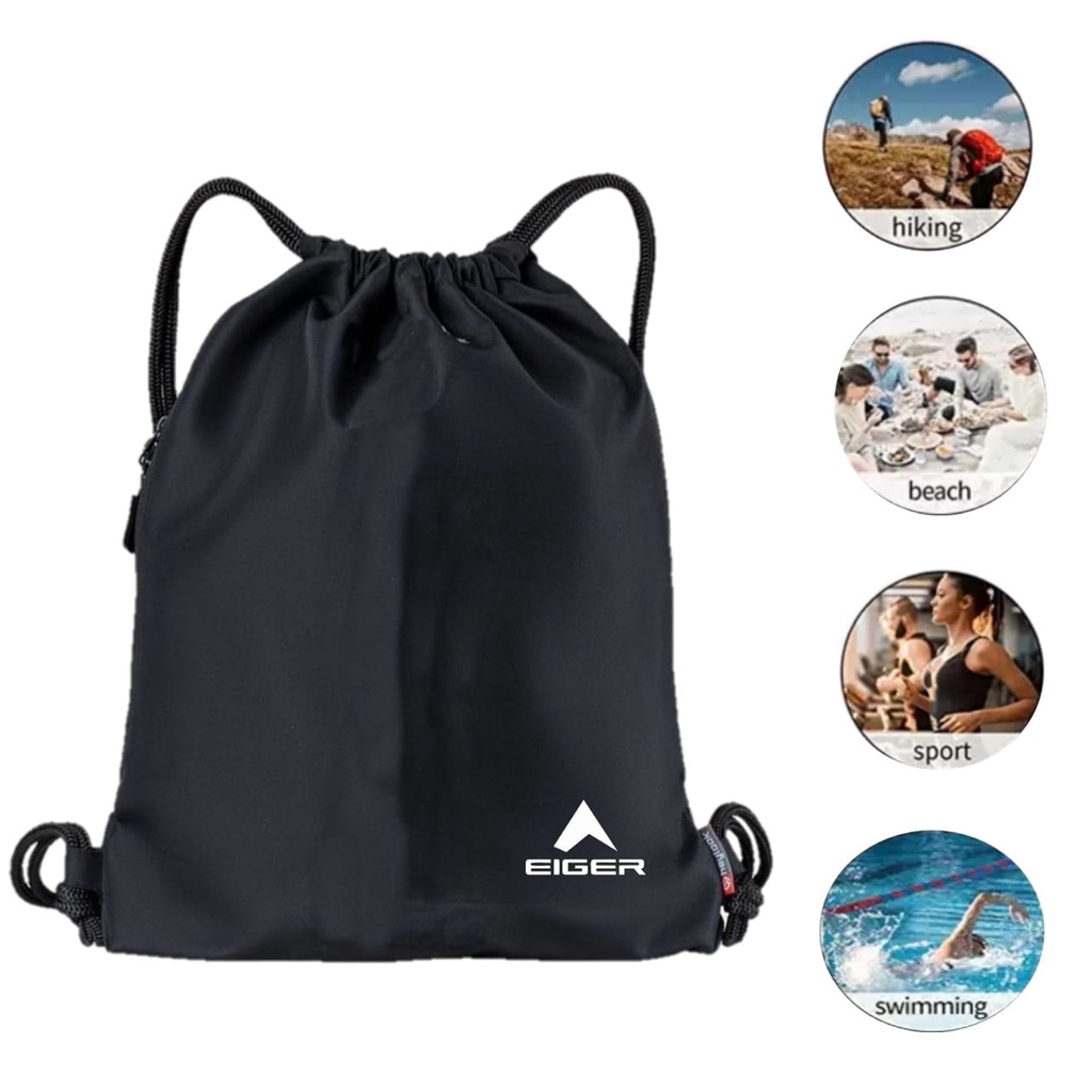 Jual Tas Serut Anti Air Series Hitam Stringbang Polos Tas Ransel Serut Simpel Tas Olahraga Pria ...