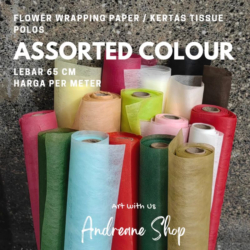Jual Flower Wrapping Paper / Kertas Tissue / Kertas Buket (1 meter ...