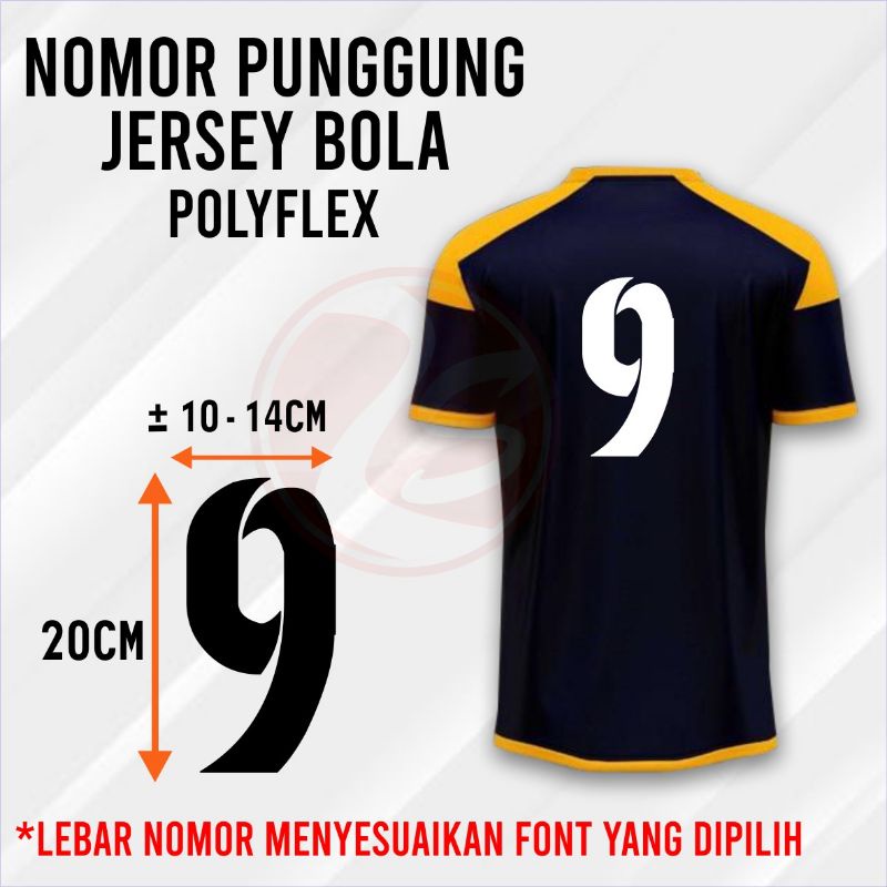 Jual Nomor PUNGGUNG polyflex baju sepakbola stiker nomor PUNGGUNG ...