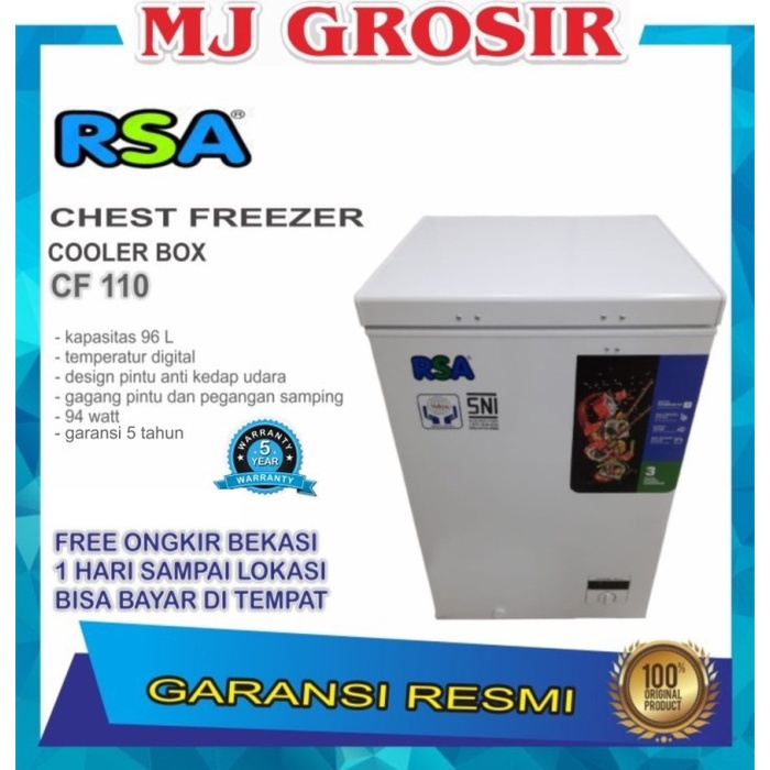 Jual RSA CHEST FREEZER CF 100 BOX 100L LEMARI PEMBEKU 100 LITER BY GEA ...