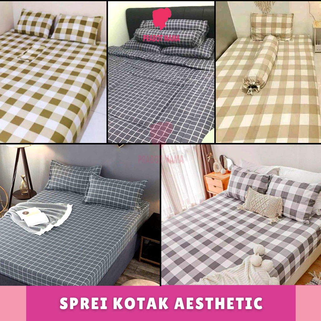 Jual Sprei Kotak Aesthetic / Sprei Motif Estetik / Seprei Korea ...