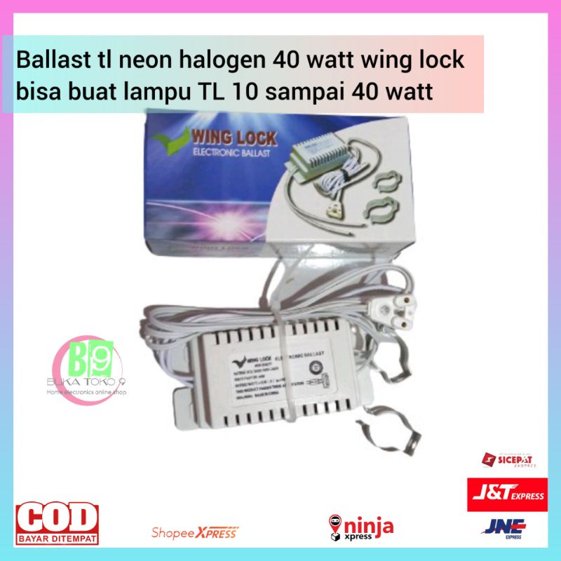 Jual Ballast tl neon halogen 40 watt wing lock bisa buat lampu tl 10 ...