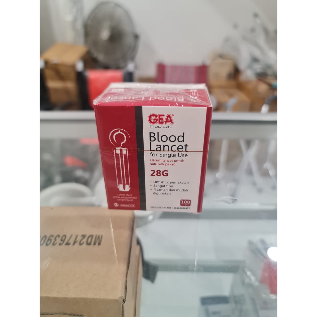 Jual Blood Lancet 28G Gea isi 100pcs / Jarum Pen Lancet Untuk Cek Darah ...