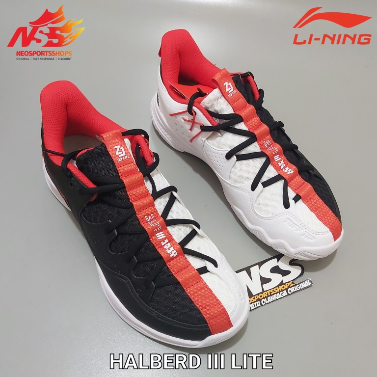 Jual Sepatu Badminton Lining Halberd III 3 Lite Black White Original ...