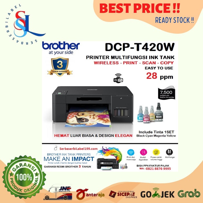 Jual Pij Brother Dcp-T420W Printer Ink Tank Colour Aio Multifunction ...