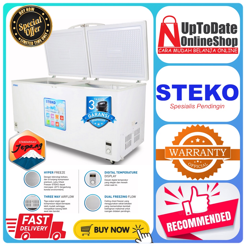 Jual CHEST FREEZER STEKO BF-1000RS BF1000RS BF 1000RS SUPER LOW WATT ...