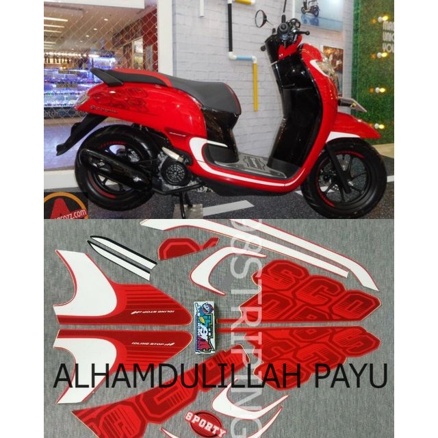 Jual STIKER STRIPING LIS STANDAR ORI HONDA SCOOPY F1 FI MERAH TAHUN ...